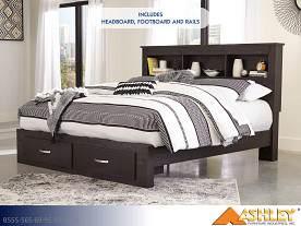 Ashley Reylow Dark Brown Storage Bed King Storage RentMart